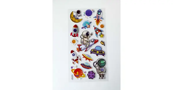 Adesivo Sticker Sortidos astronauta - mozi - Dokassa Distribuidora