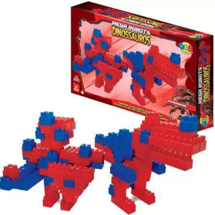 Brinquedo Bloco Lego 64 Peças Mega Robots Dinossauros Espinossauro ...
