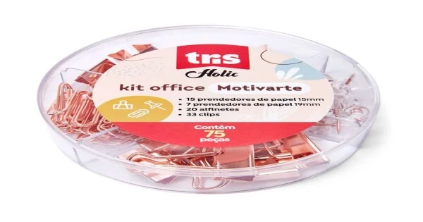 Kit Office Holic Rosê 75 peças - Tris - Dokassa Distribuidora